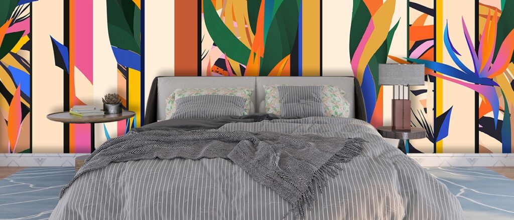 A colorful flower with leaves - Magicdecor®