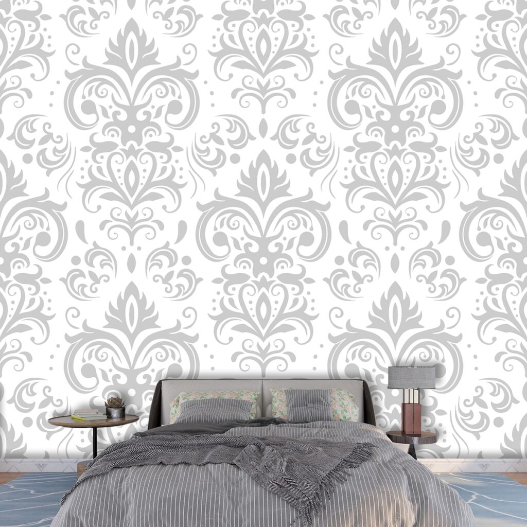 A white and grey wallpaper - Magicdecor®