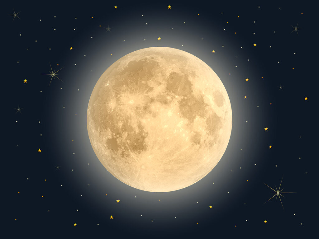 Chandaniya, Full moon and Stars Wallpaper - Magicdecor®