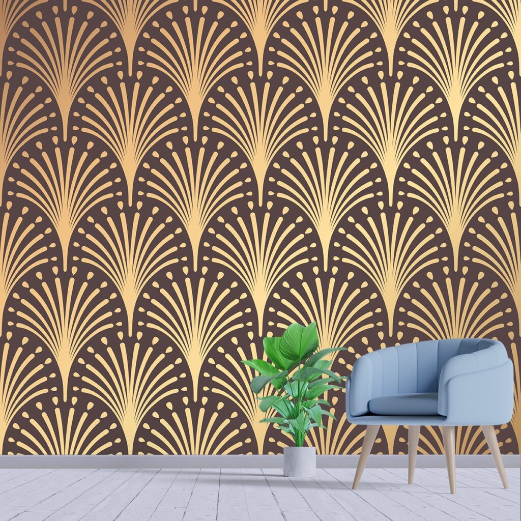 Wallpaper for House Wall, Pattern of gold and black - Magicdecor®