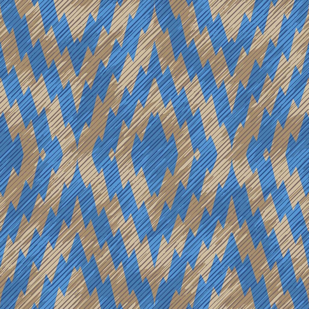 Blue and Tan Zigzag Pattern Wallpaper for Walls - Magicdecor®
