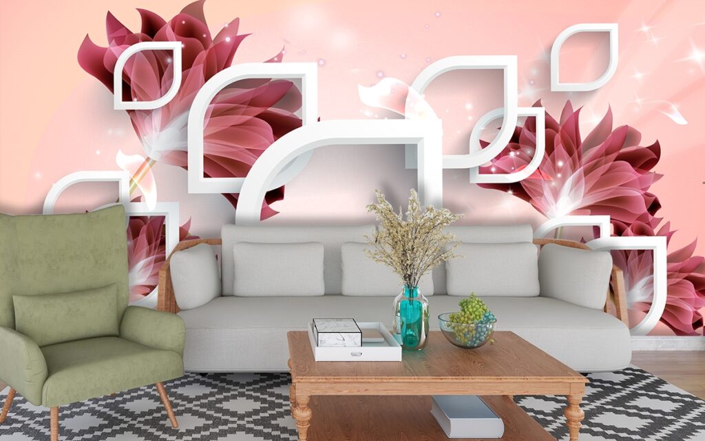 A white frames with flowers - Magicdecor®