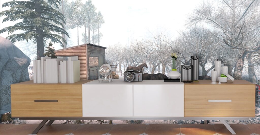 A group of horses in a snowy area - Magicdecor®