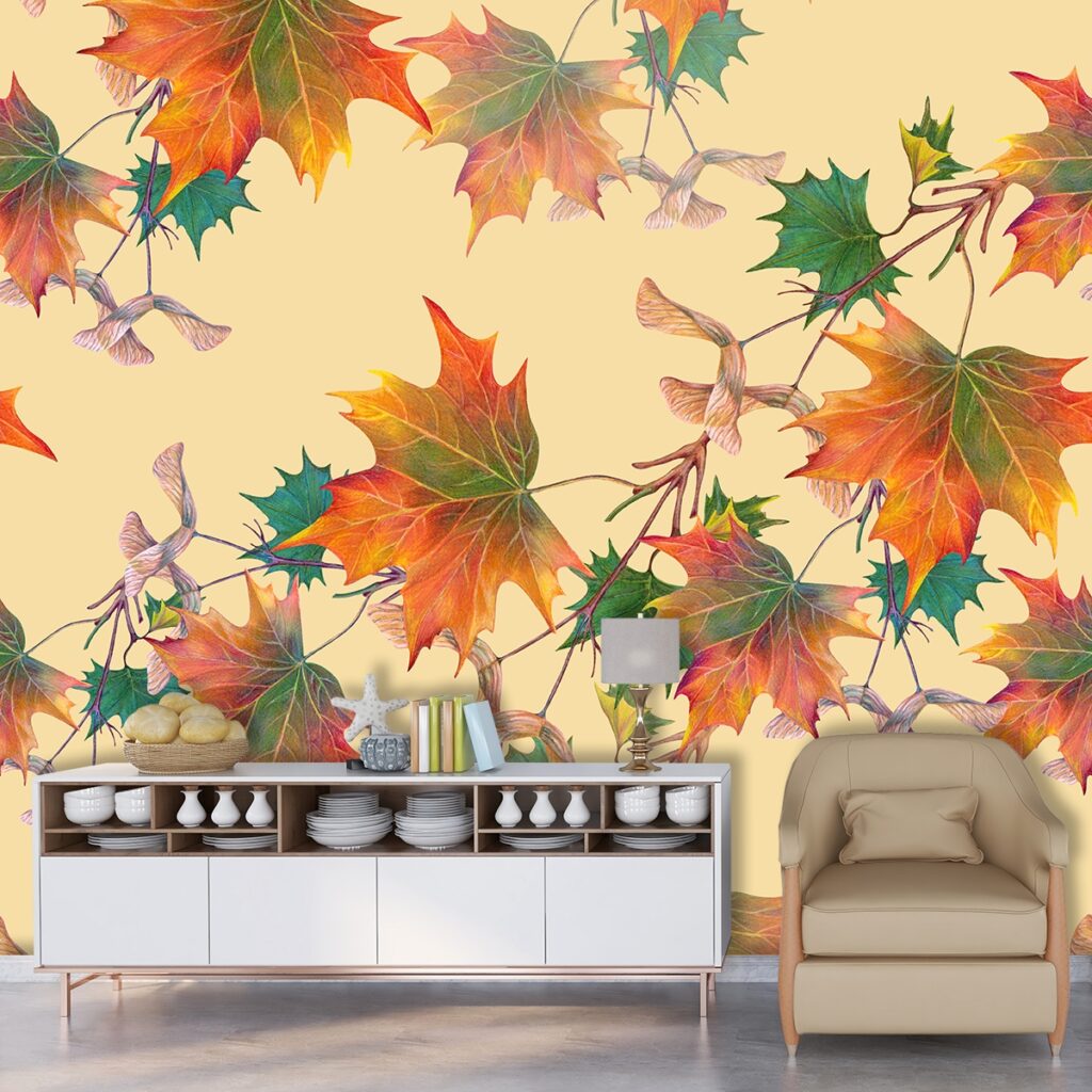 Colorful Pattern Leaves Wallpaper - Magicdecor®