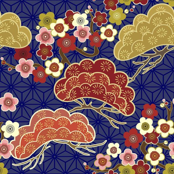 A pattern of flowers and trees - Magicdecor®