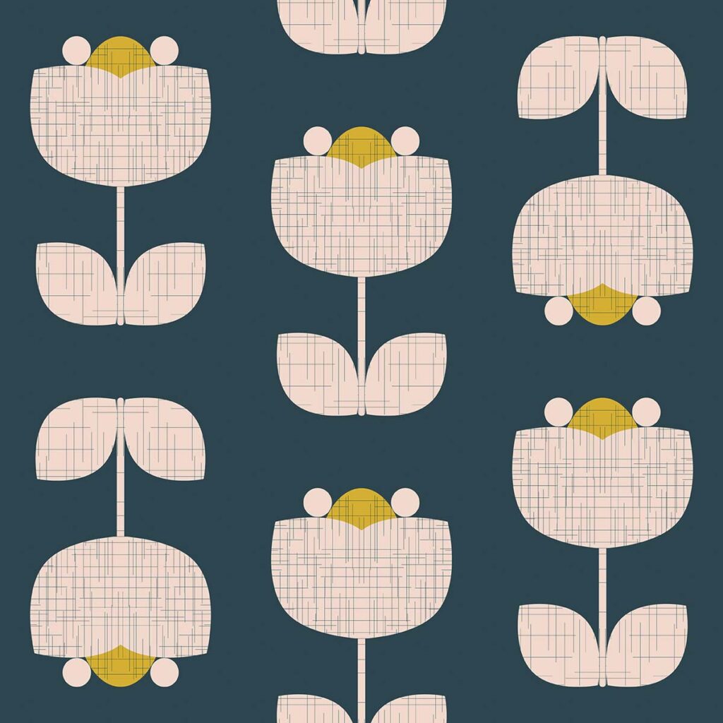 Geometric Pattern Flowering Arboretum Wallpaper - Magicdecor®