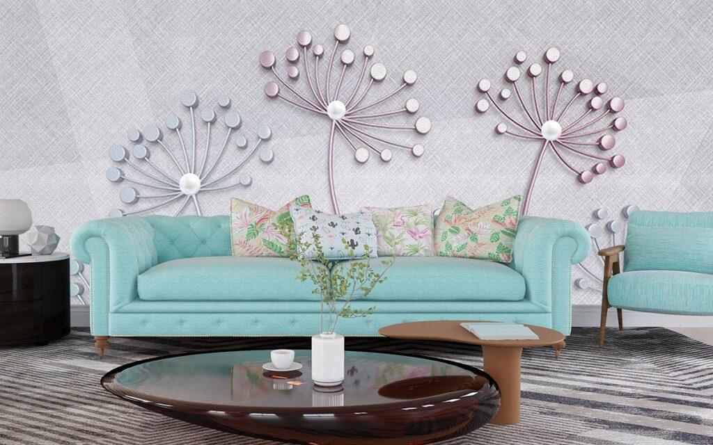 A group of flowers with pearls - Magicdecor®