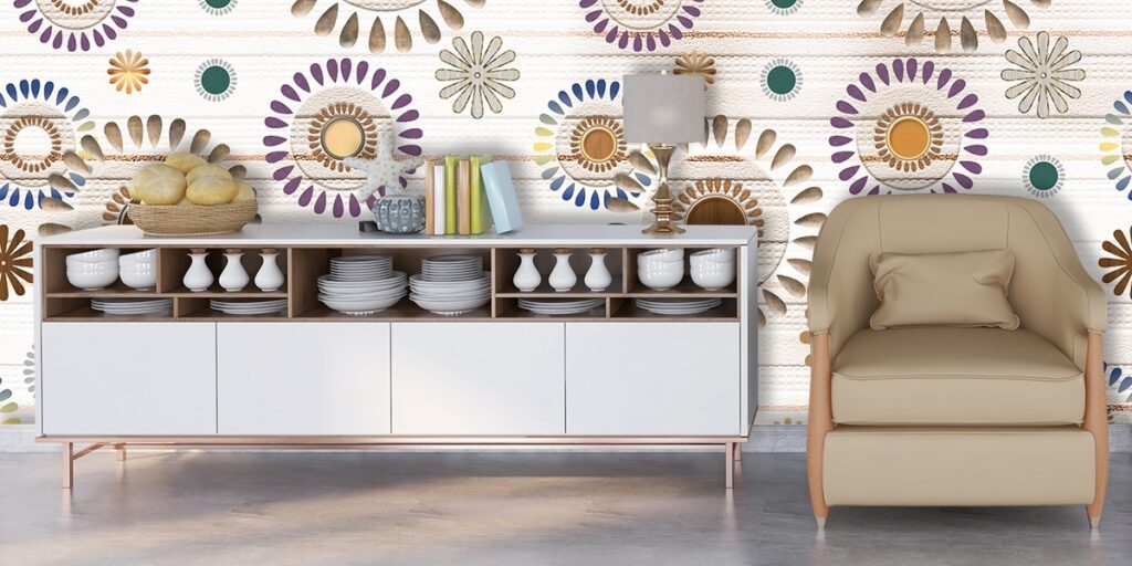 A Pattern of Circular Flowers Wallpaper for Walls - Magicdecor®