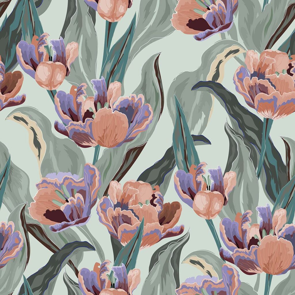 Floral Pattern Wallpaper - Flowers and Leaves - Magicdecor®