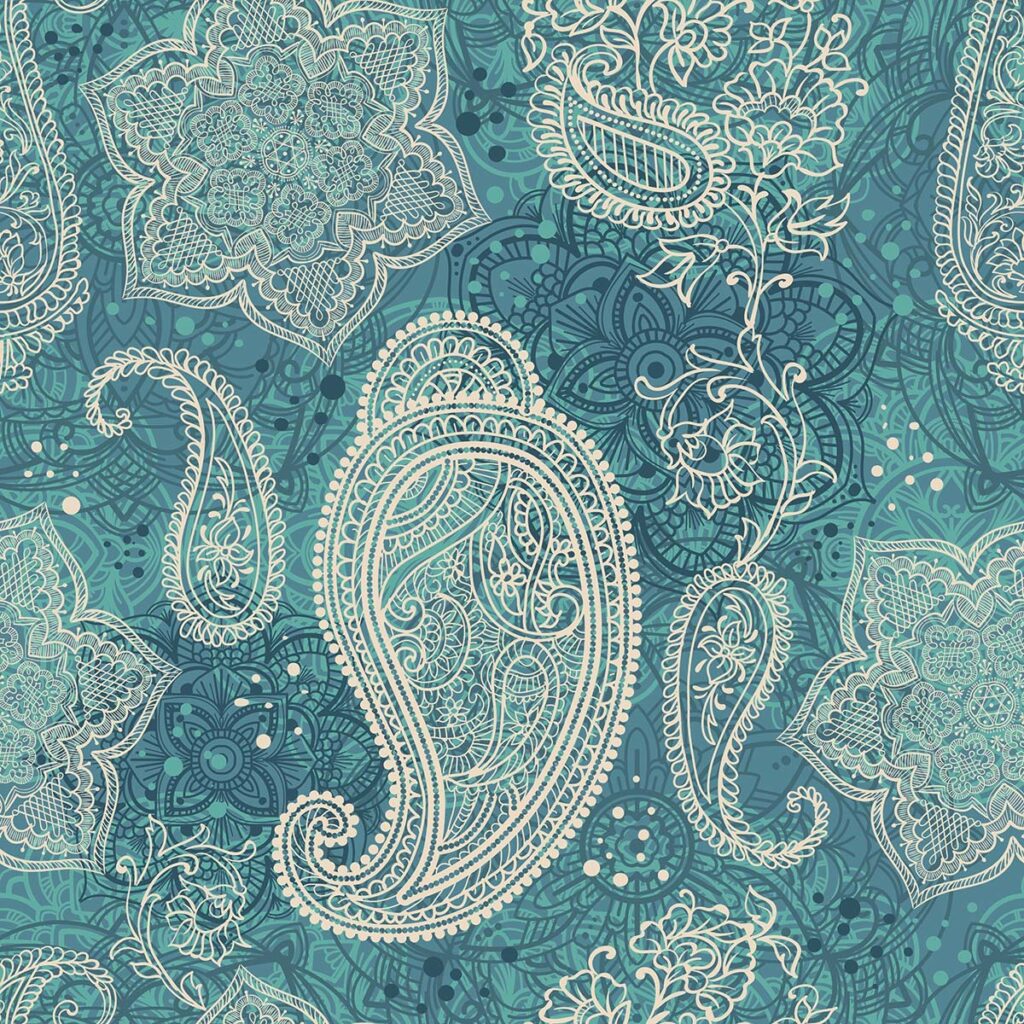 Blue Indian Paisley Pattern Wallpaper for Walls - Magicdecor®