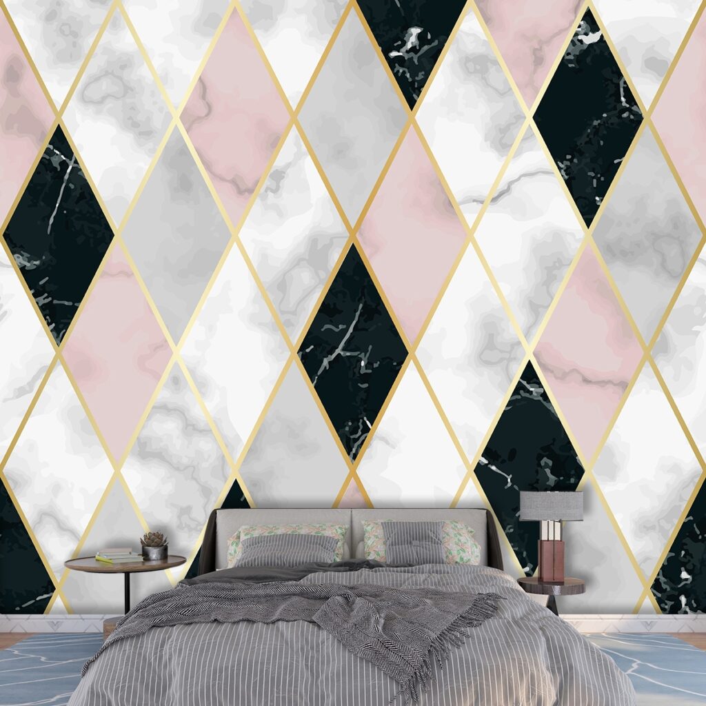 Pink Diamond Pattern Wallpaper for Walls - Magicdecor®