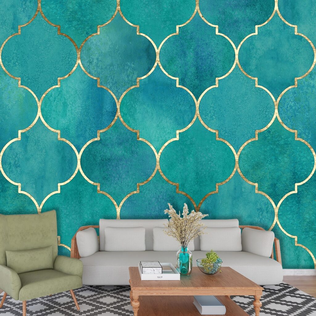 A blue and green pattern - Magicdecor®