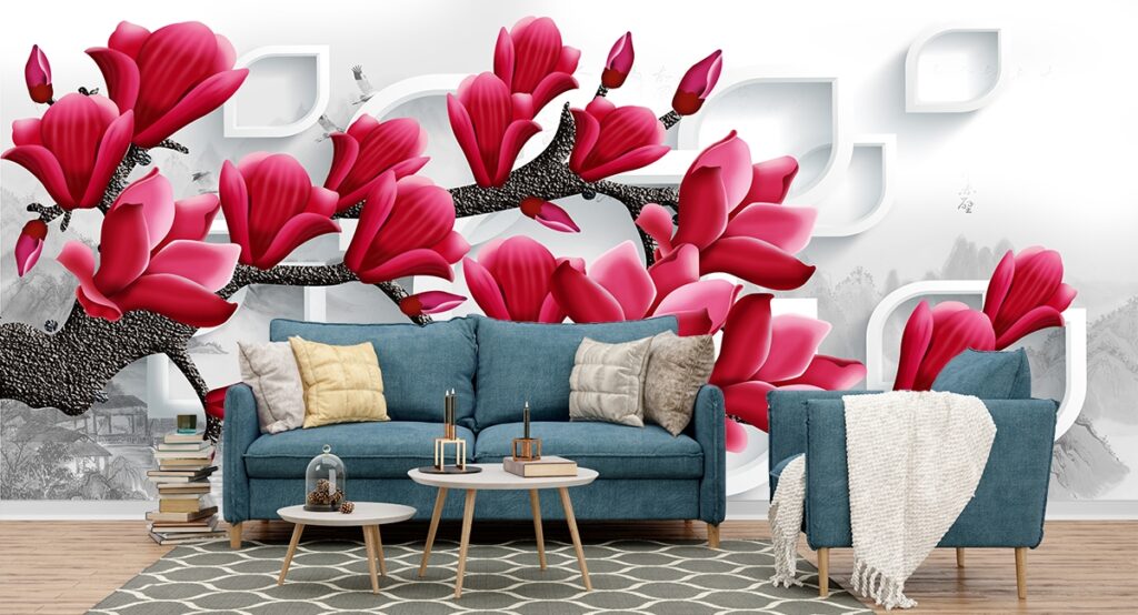 A pink flowers on a branch - Magicdecor®