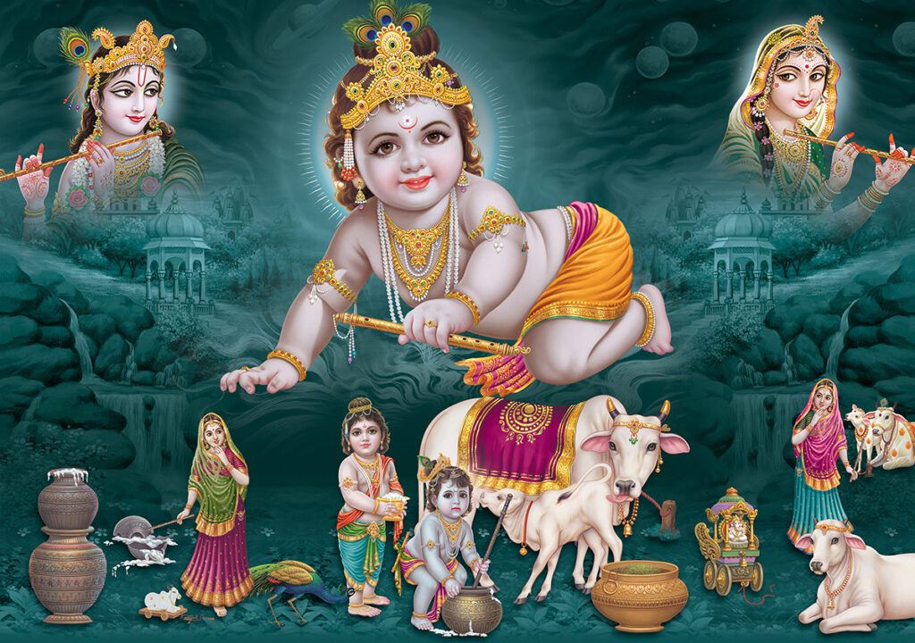Cute Baby Krishna Wallpaper - Magicdecor®
