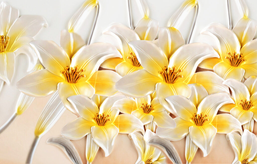 A group of white and yellow flowers - Magicdecor®