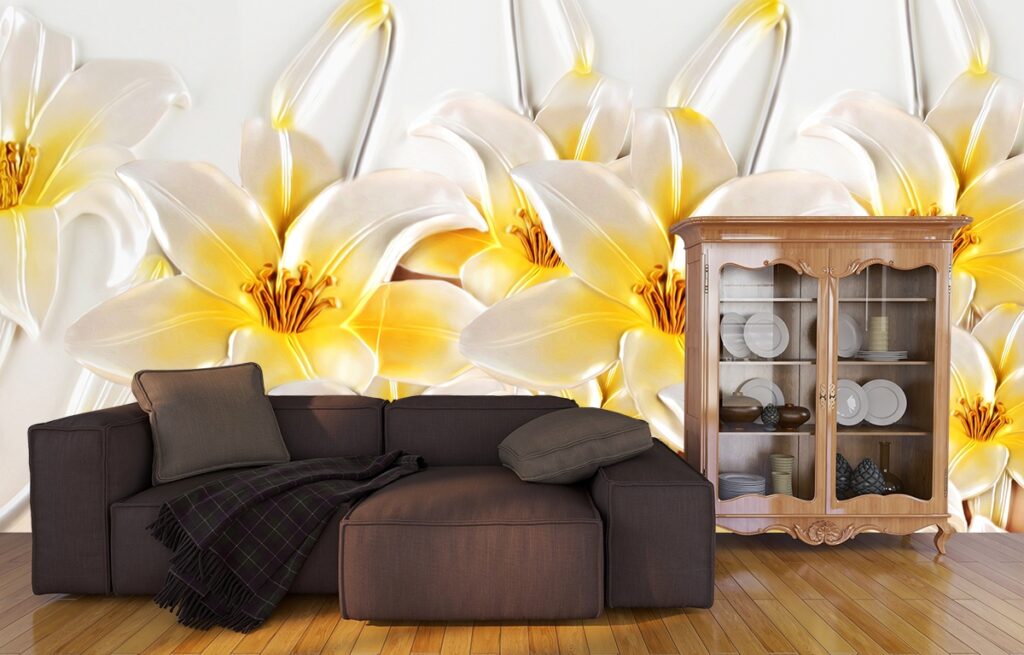 A group of white and yellow flowers - Magicdecor®