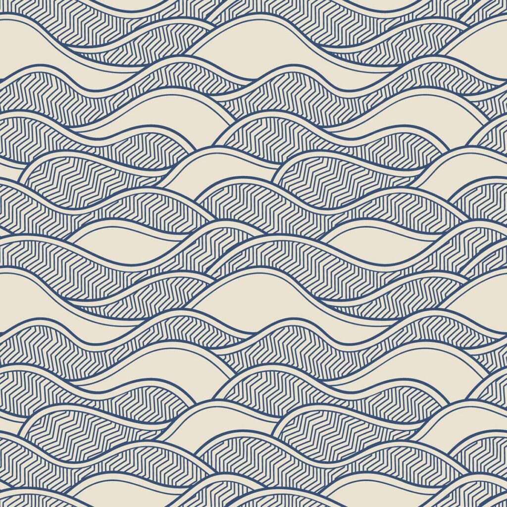 A pattern of waves on a white background - Magicdecor®