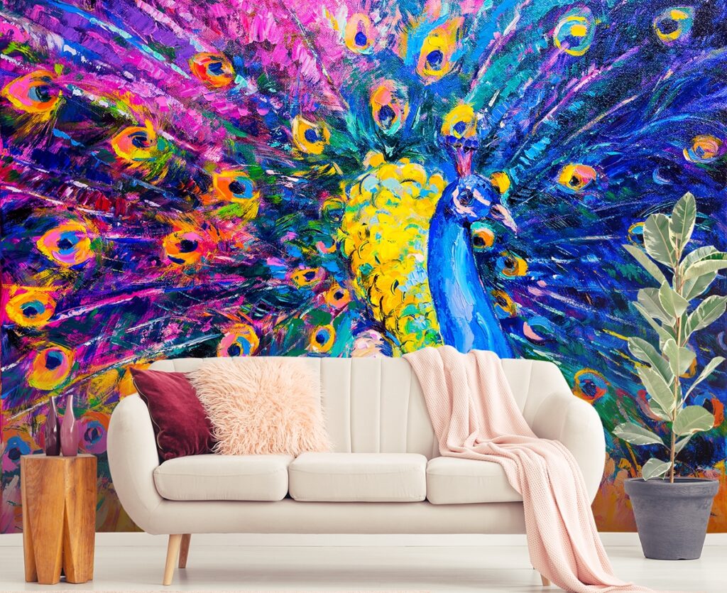 Peacock Painting Wallpaper - Magicdecor®
