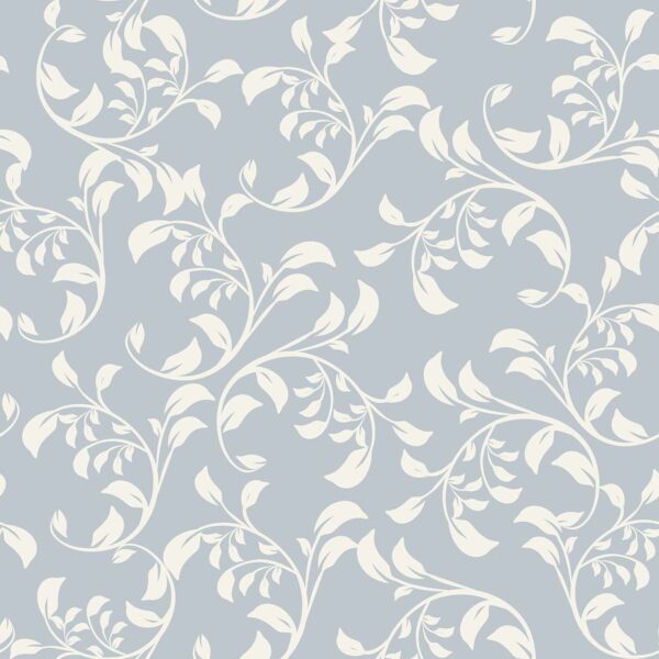 A pattern of white and blue leaves - Magicdecor®