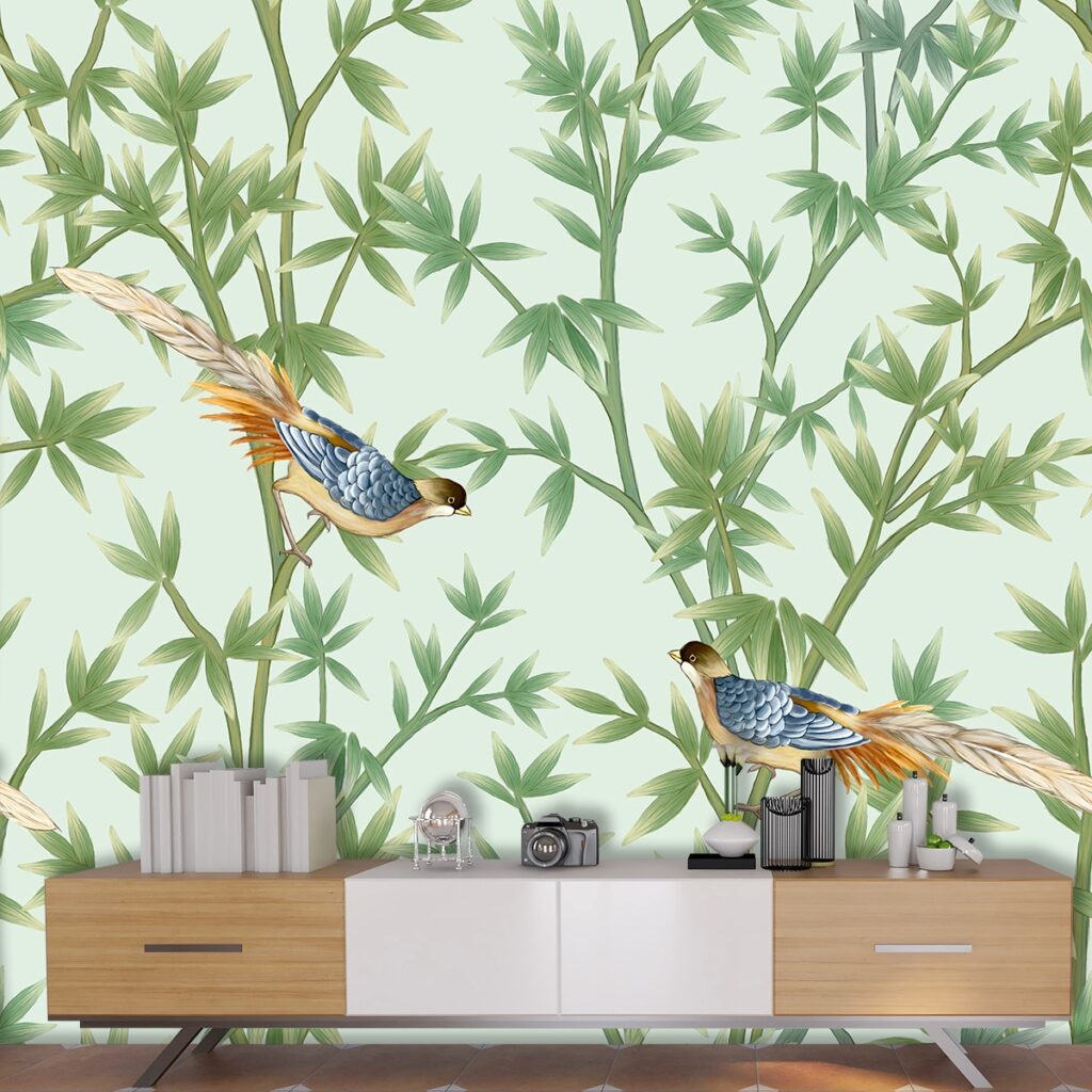 Living Room Wallpaper - Beautiful Birds on Branches - Magicdecor®
