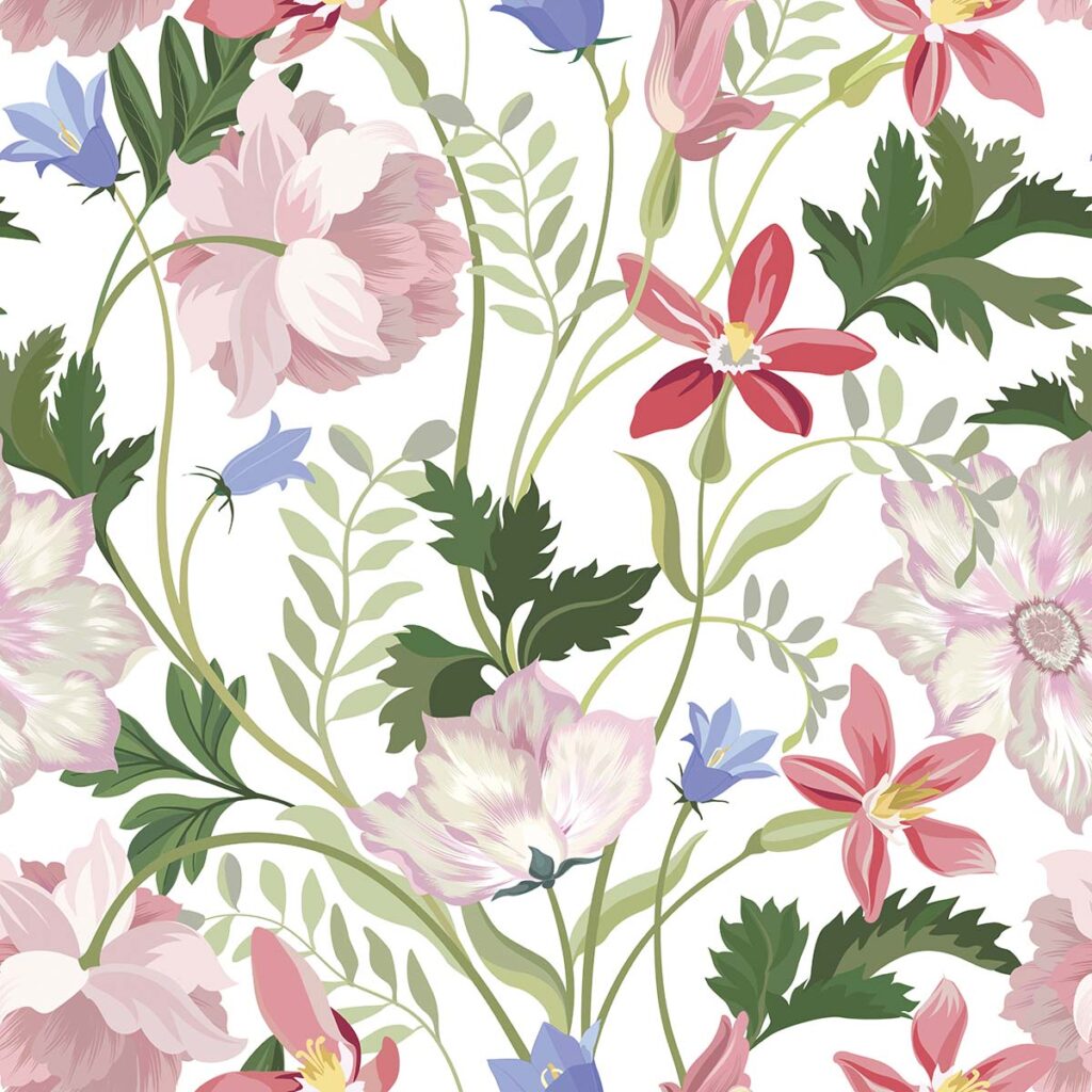 A floral pattern with flowers - Magicdecor®