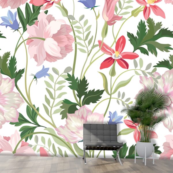 A floral pattern with flowers - Magicdecor®