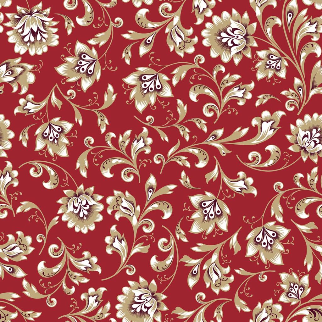 Red and Gold Floral Pattern Wallpaper - Magicdecor®