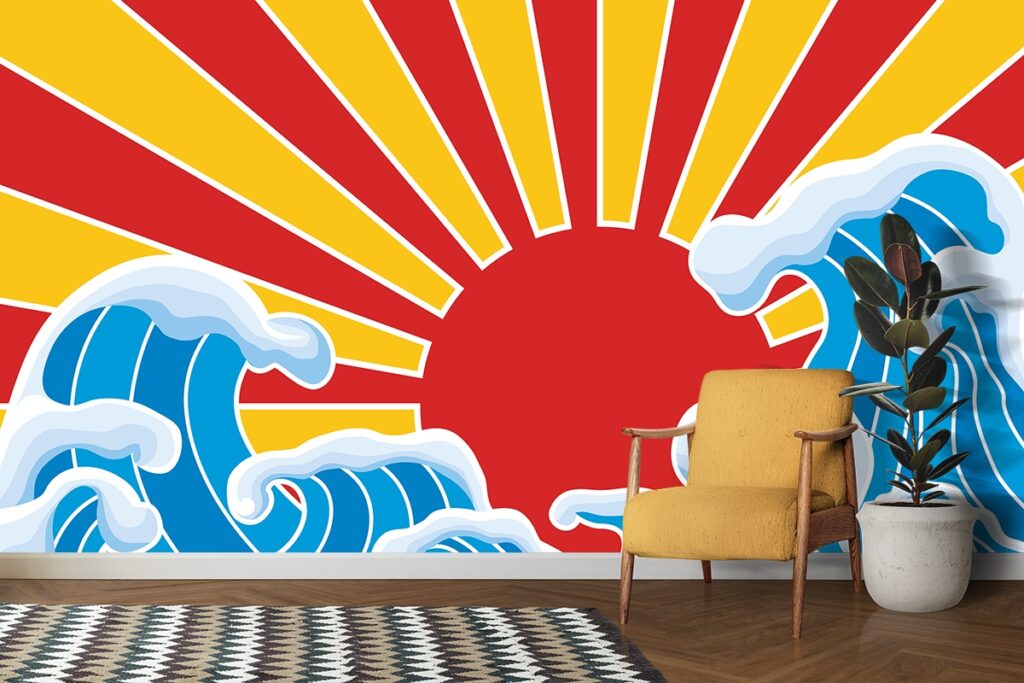 A sun and waves with snow - Magicdecor®