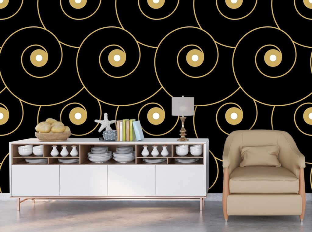 Black and Gold Swirl Wallpaper - Magicdecor®