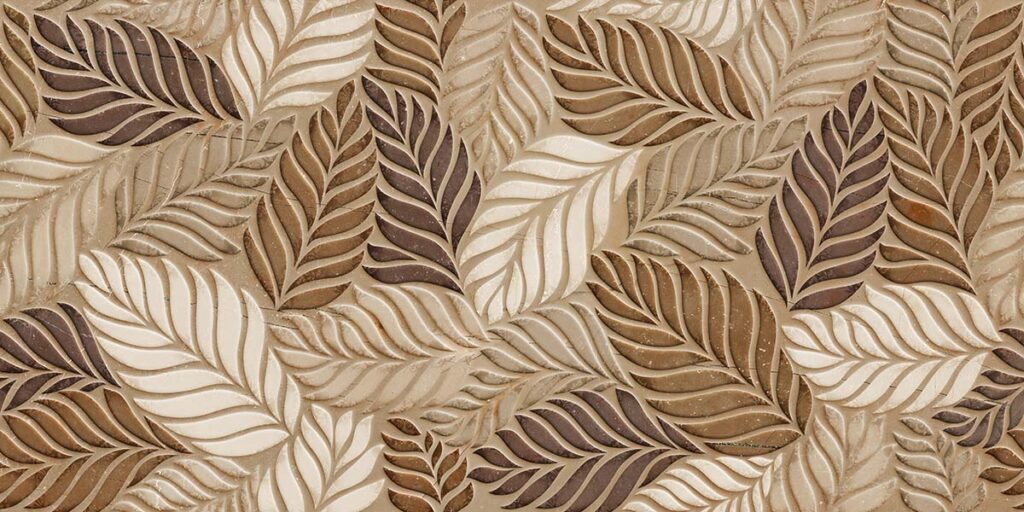 A 3D Wallpaper Pattern of Leaves in Shade of Brown - Magicdecor®