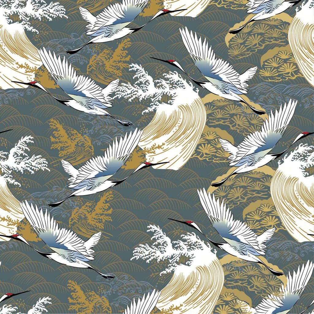 A pattern of cranes flying - Magicdecor®