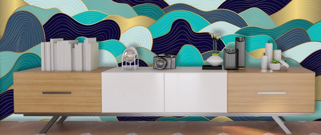 Luxurious Colorful Waves Wallpaper - Magicdecor®