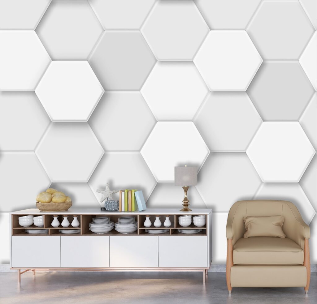 3D Hexagon Pattern Wallpaper - Magicdecor®