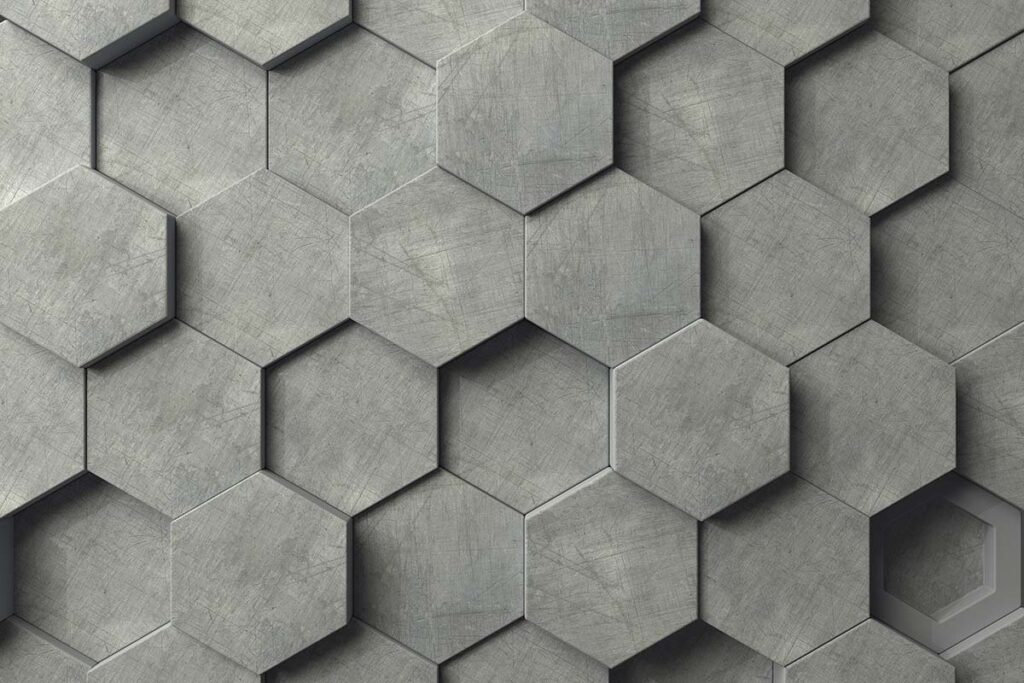 Grey Hexagons Wallpaper, 3D Pattern - Magicdecor®