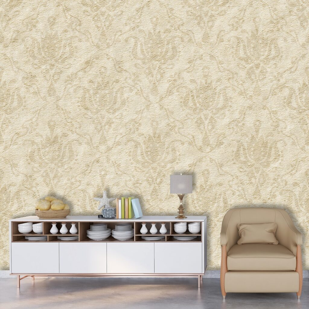 A Floral Design Wallpaper with a Beige Background - Magicdecor®