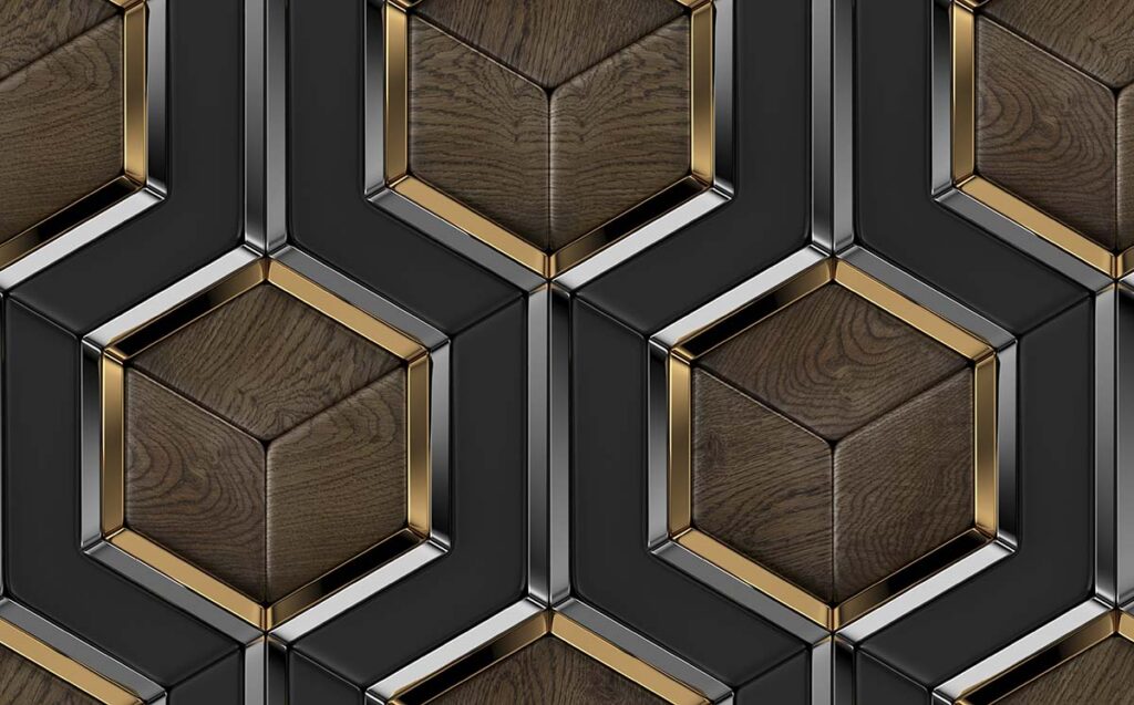 A close up of a wood and metal surface - Magicdecor®