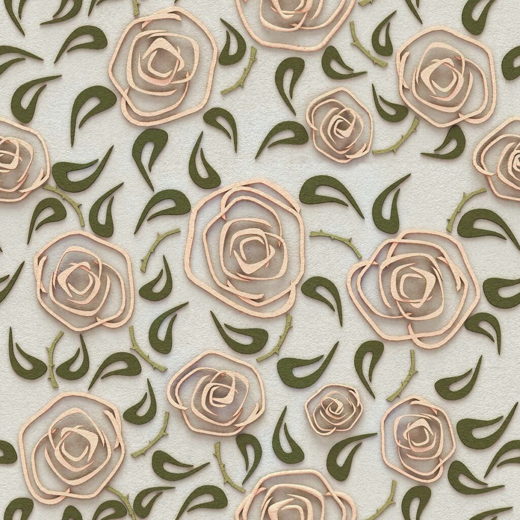 A Wallpaper Mural of Flowers in Geometric Pattern - Magicdecor®