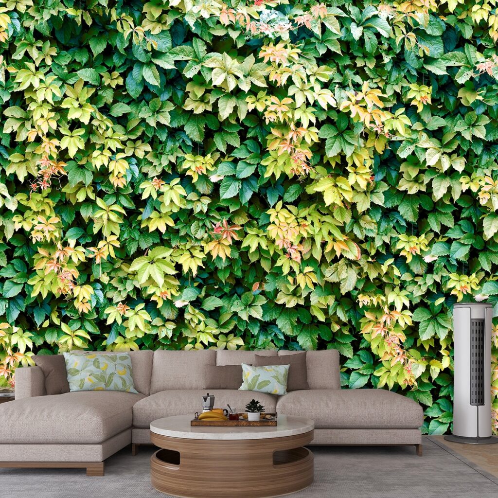 Realistic Wall of Green Leaves Wallpaper - Magicdecor®