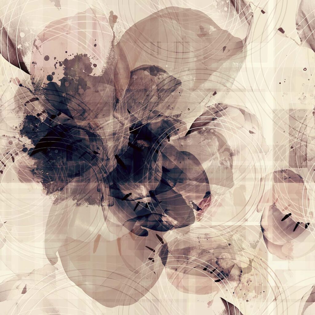 An Abstract Vintage Mural Wallpaper With Flowers - Magicdecor®