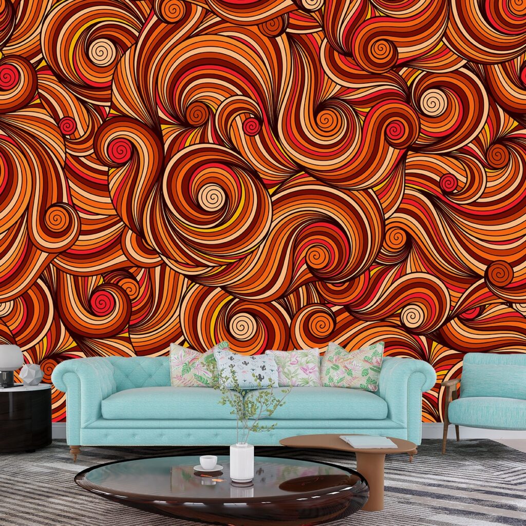 Decorative Swirls and Curls Mural Wallpaper - Magicdecor®