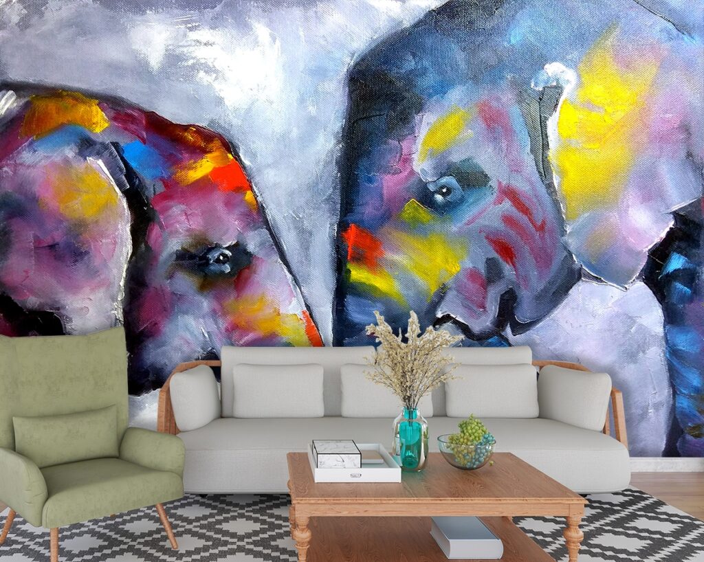 Elephant Wallpaper for Walls, Elephant Painting - Magicdecor®