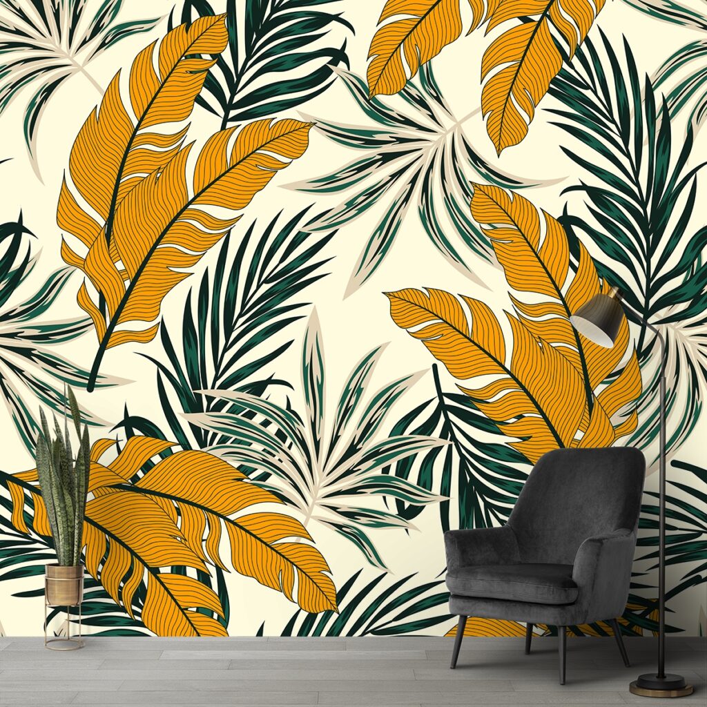 A Pattern of Leaves and Plants Wallpaper for Wall - Magicdecor®