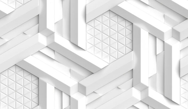 A white wall with many white cubes - Magicdecor®