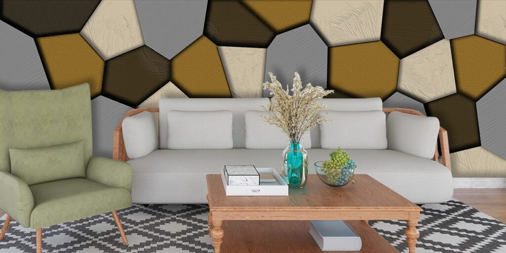 A pattern of different colored shapes - Magicdecor®