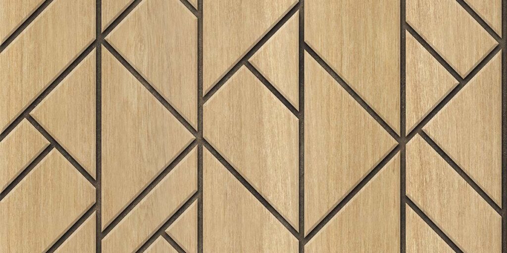 A wood paneling with triangles wallpaper - Magicdecor®