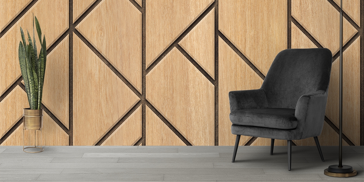 A wood paneling with triangles - Magic Decor
