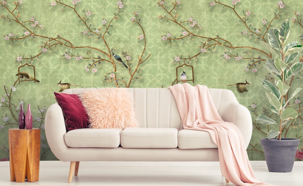 A Wallpaper with Birds and Flowers for Wall - Magicdecor®