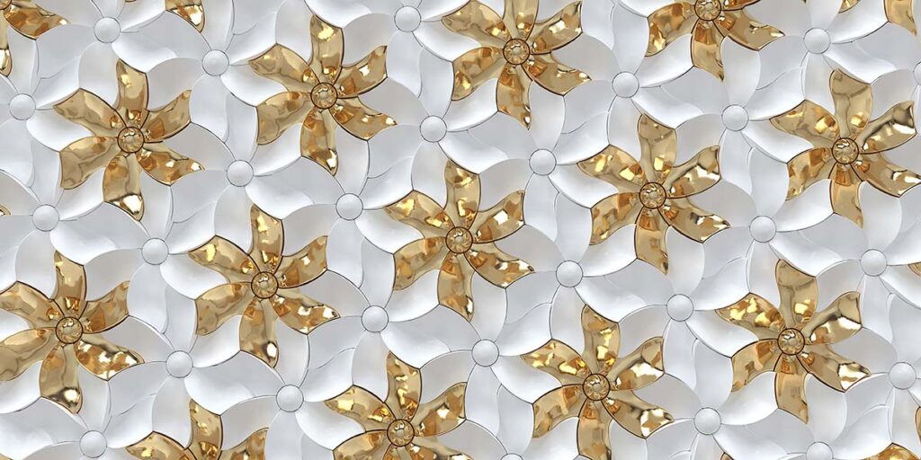 White and Gold Luxurious Flower Wallpaper - Magicdecor®