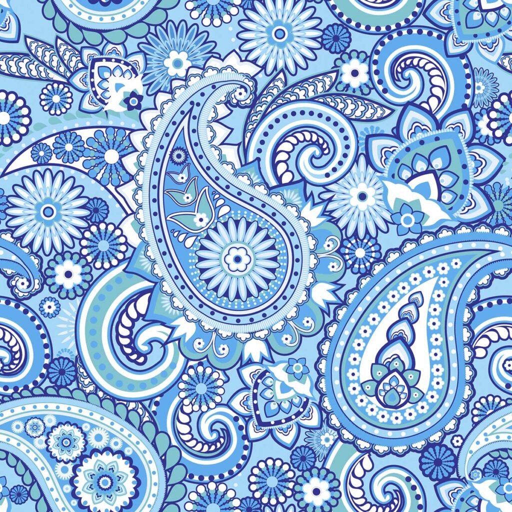 Blue and White Paisley Pattern Wallpaper for Walls - Magicdecor®