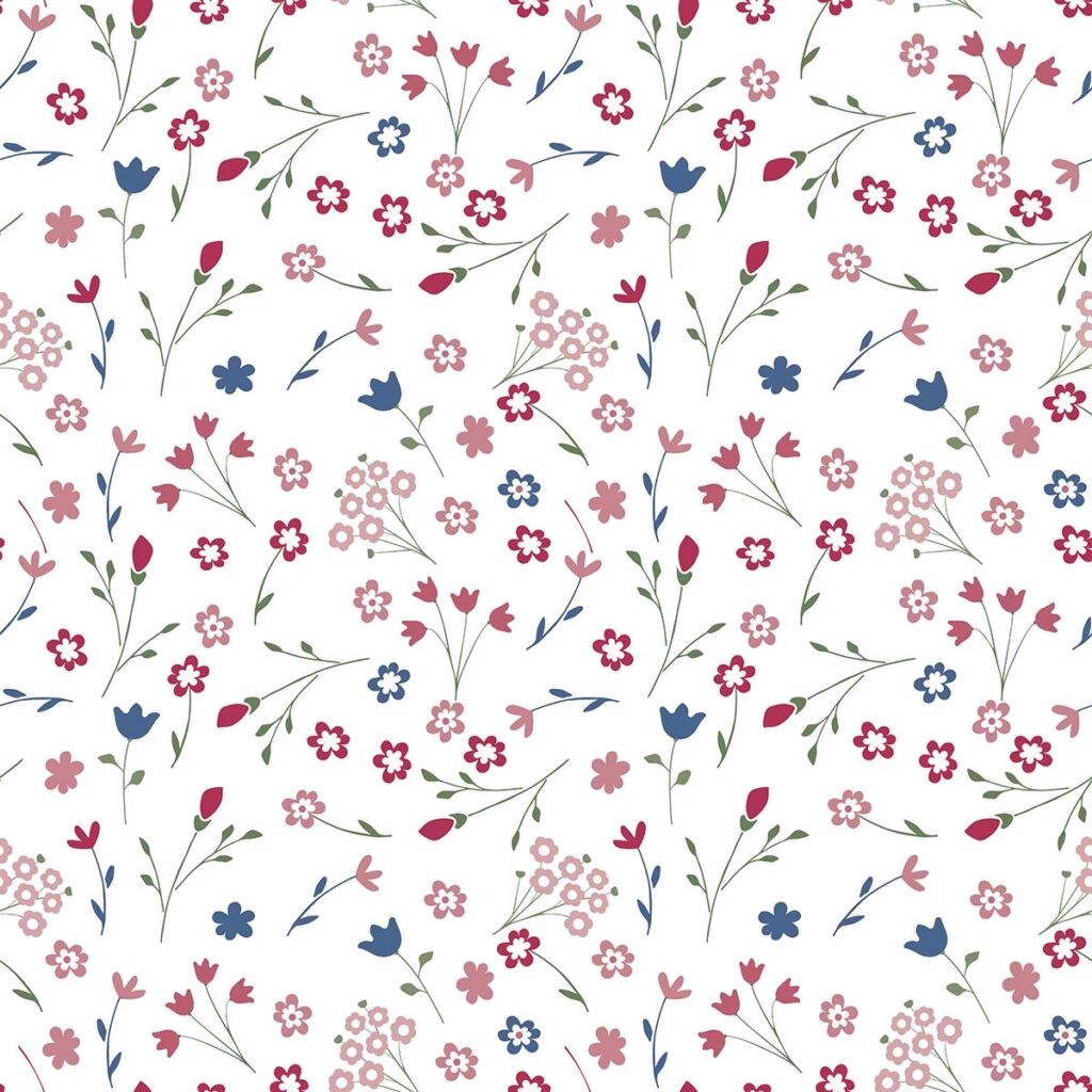 A Wallpaper Pattern of Colorful Flowers on White Background - Magicdecor®